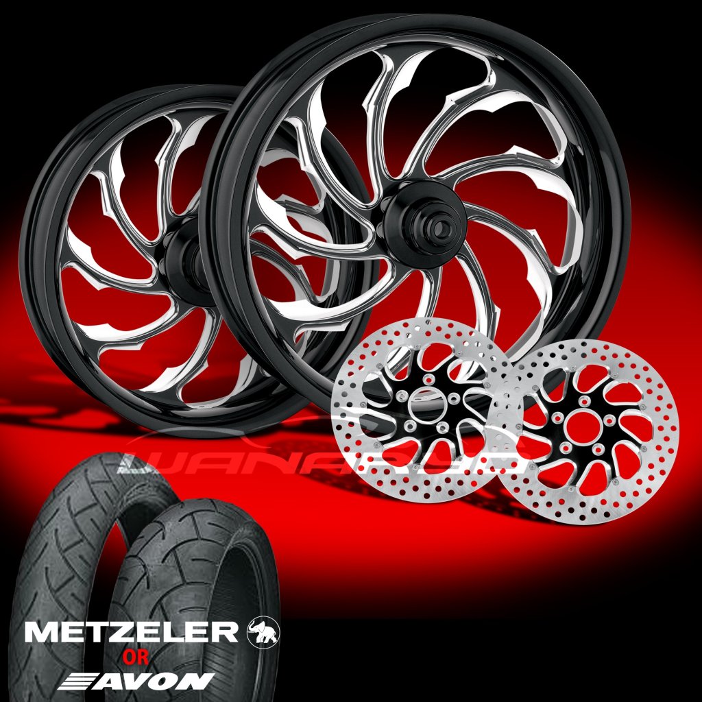 Performance Machine 21 X 3.5″ Torque Platinum Wheel Set Harley Touring ...