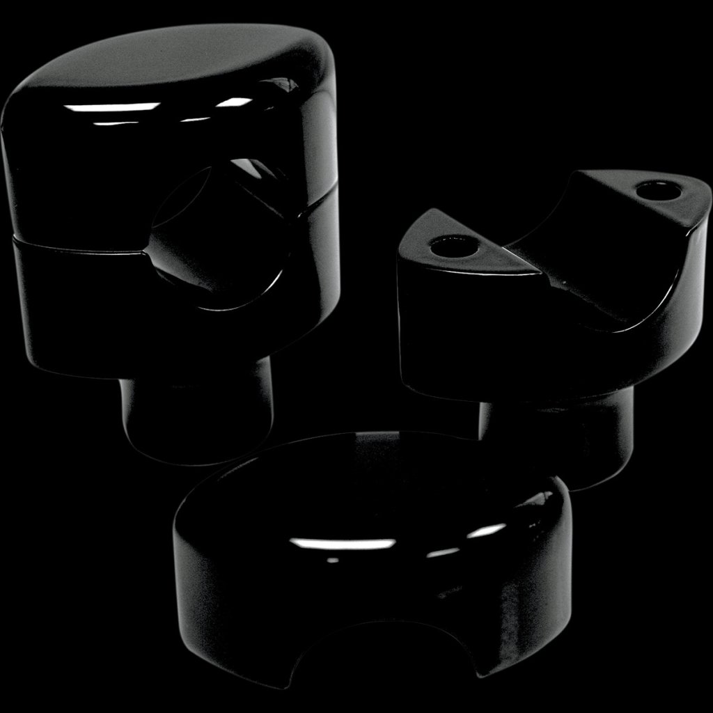 Gloss Black 1 1/2 Inch Risers For 1 Inch Handlebars - WanaRyd Motorcycle