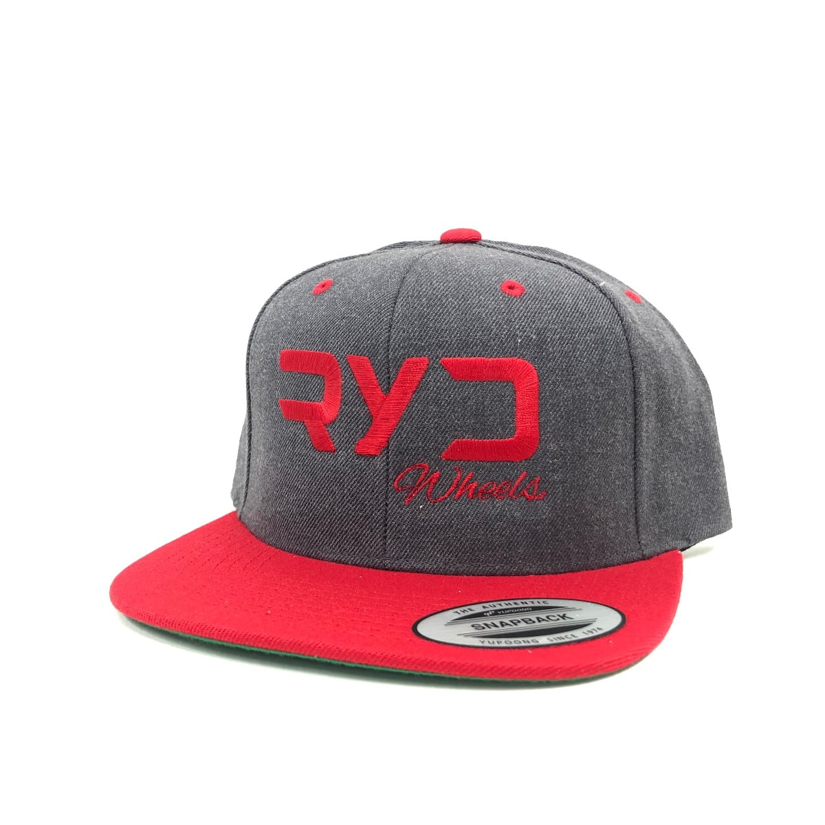 RYD Wheels SnapBack Hat - Dark Heather / Red With Red Logo RYD Wheels ...