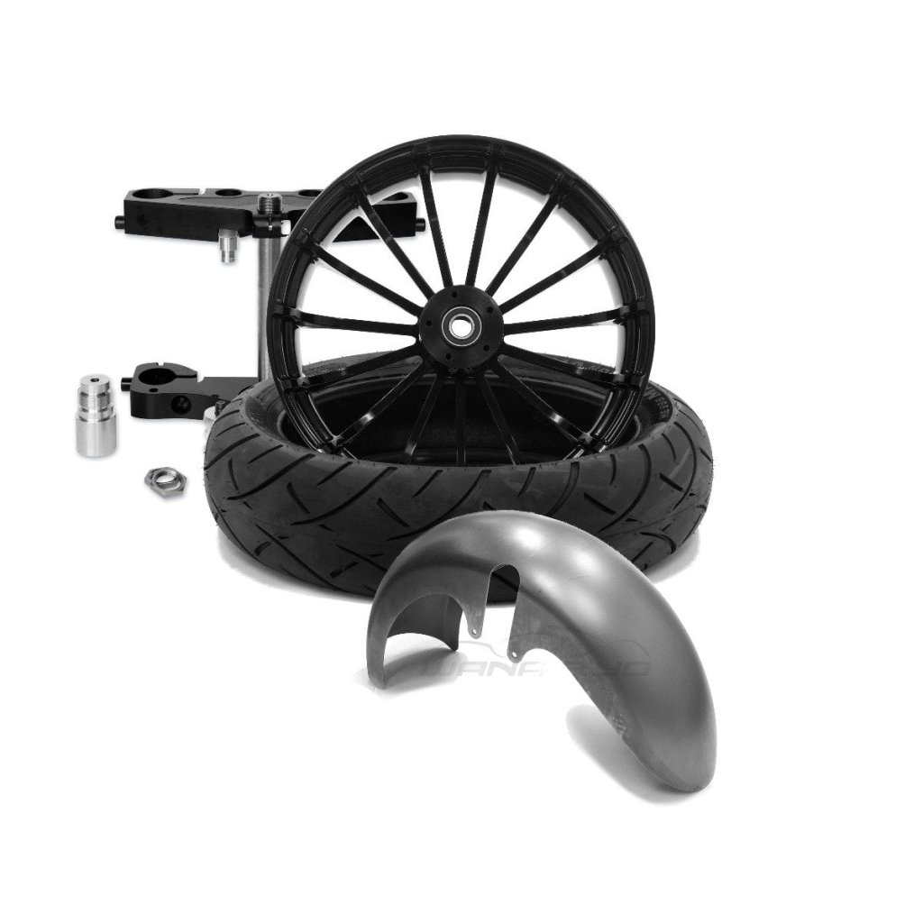 21 X 5.5" Talon Wheel & 180 Fat Tire Kit - Black - 2000-2022 Harley ...