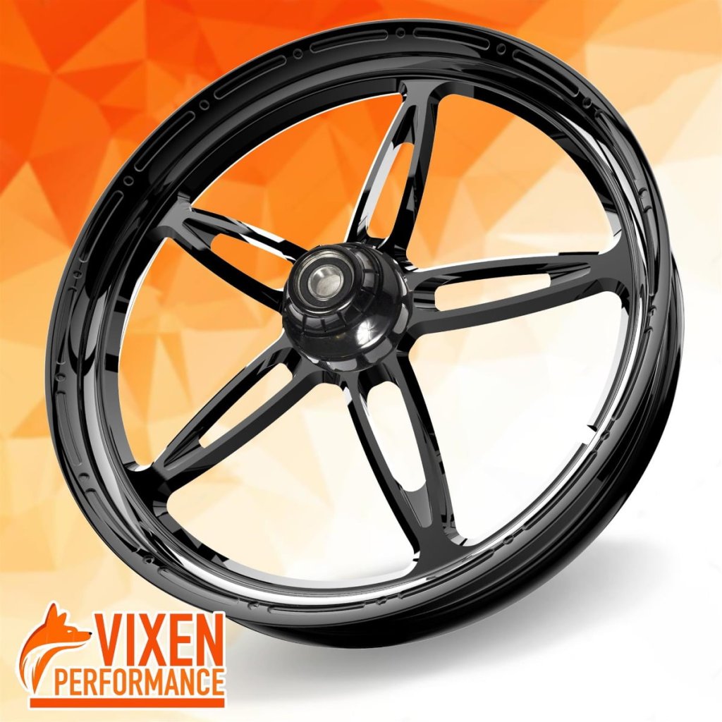 Vixen Performance Wheels Black Front Wheel & Tire Package, 2001-2017 ...