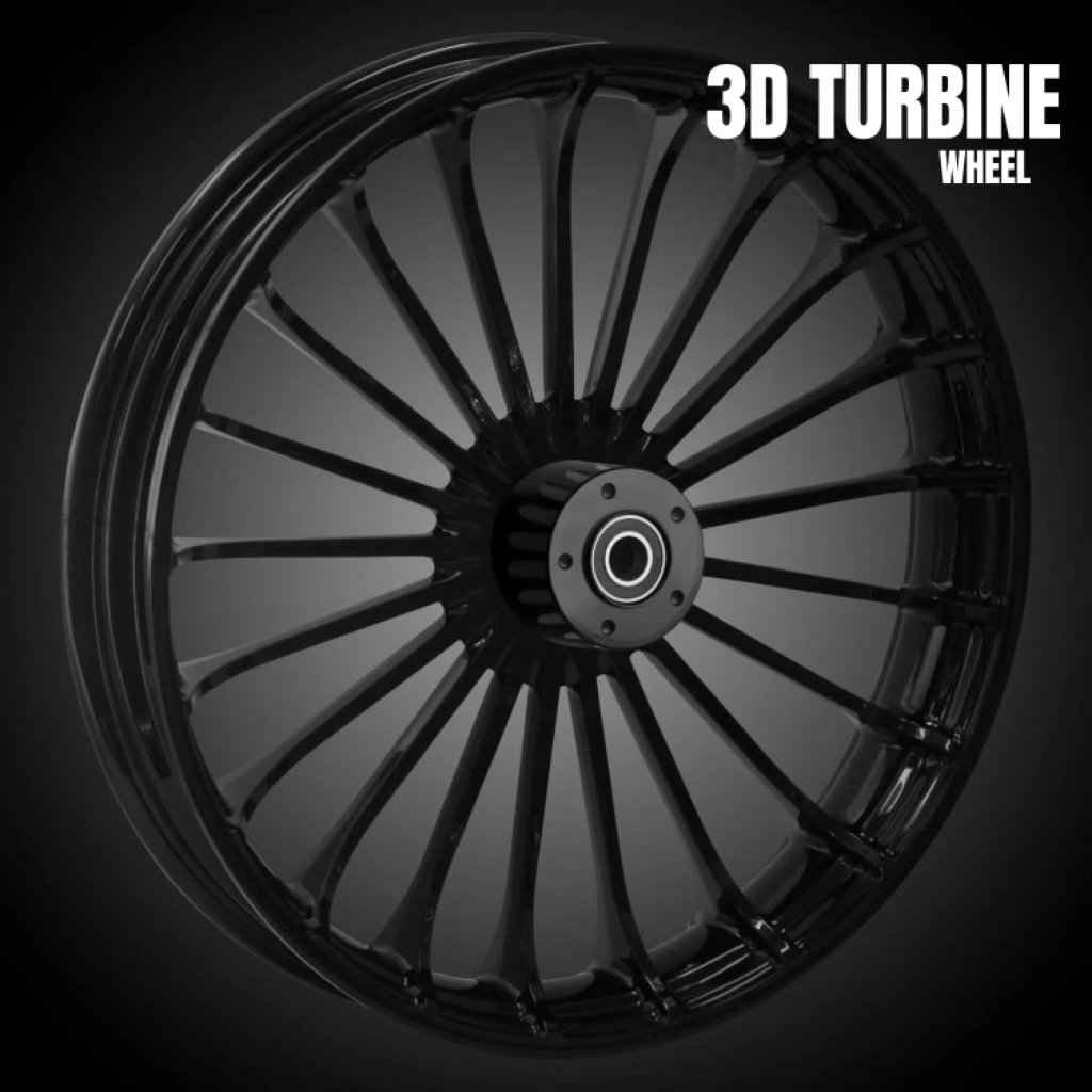 Replicator Black Front Wheel & Tire Package, 2001-2017 Honda Goldwing ...