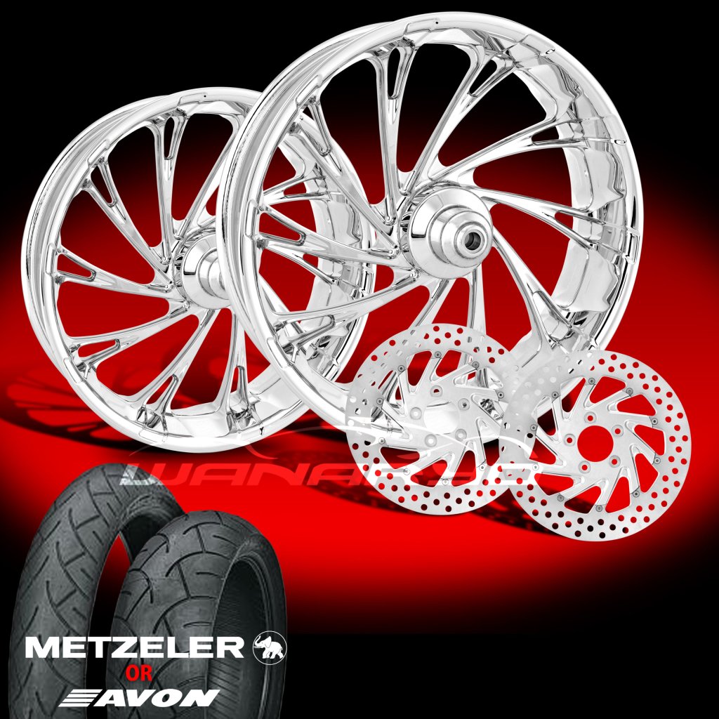 Performance Machine 18 X 5.5″ DelRey Chrome Wheel Set Harley Touring ...