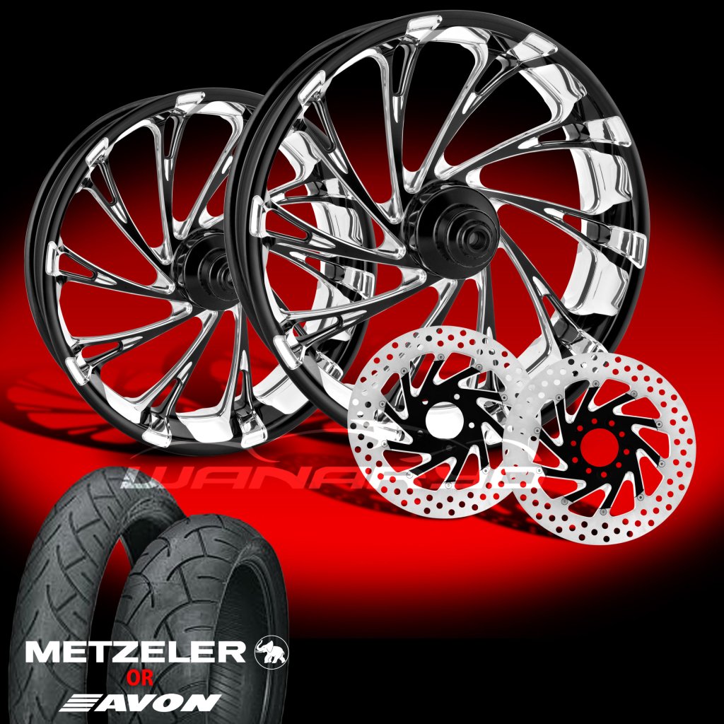 Performance Machine 18 X 5.5″ DelRey Platinum Wheel Set Harley Touring ...