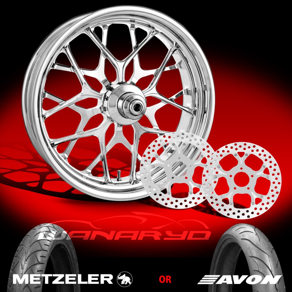 Performance Machine 21 X 3.5″ Galaxy Chrome Front Wheel Kit Harley ...