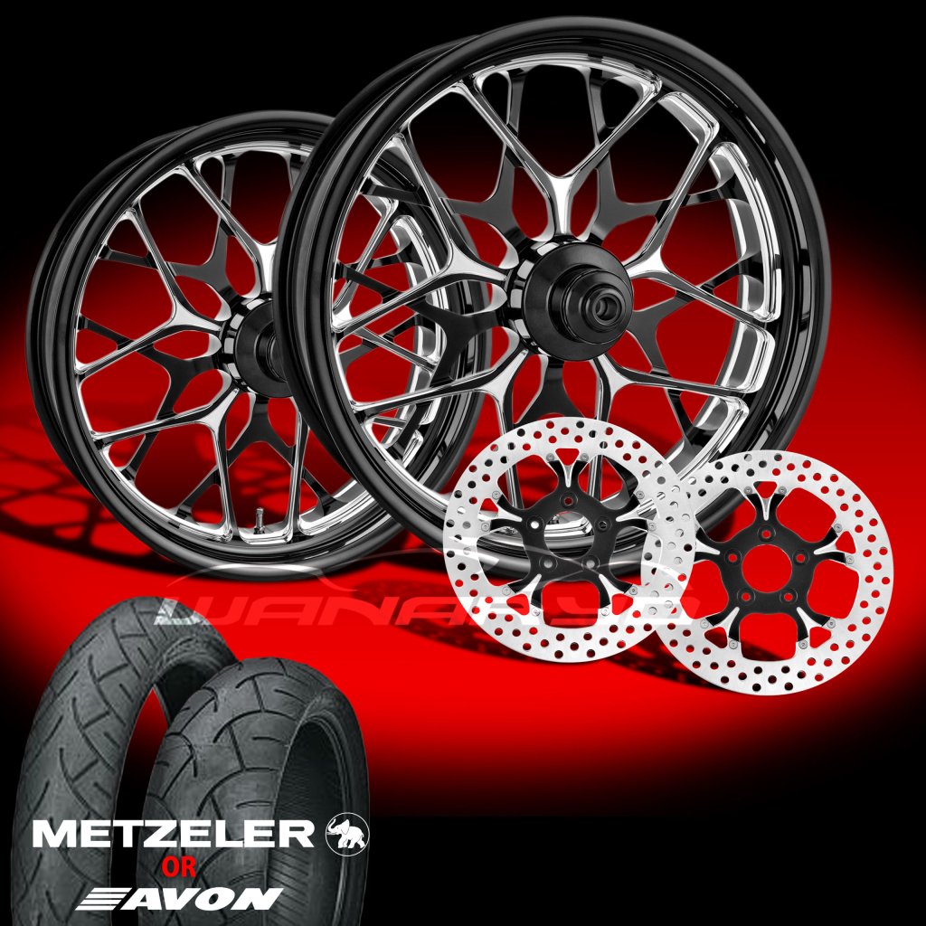 Performance Machine 18 X 5.5″ Galaxy Platinum Wheel Set Harley Touring ...