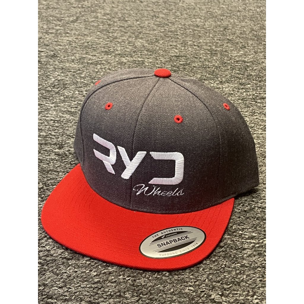 RYD Wheels SnapBack Hat - Grey With Red Logo RYD Wheels - WanaRyd ...