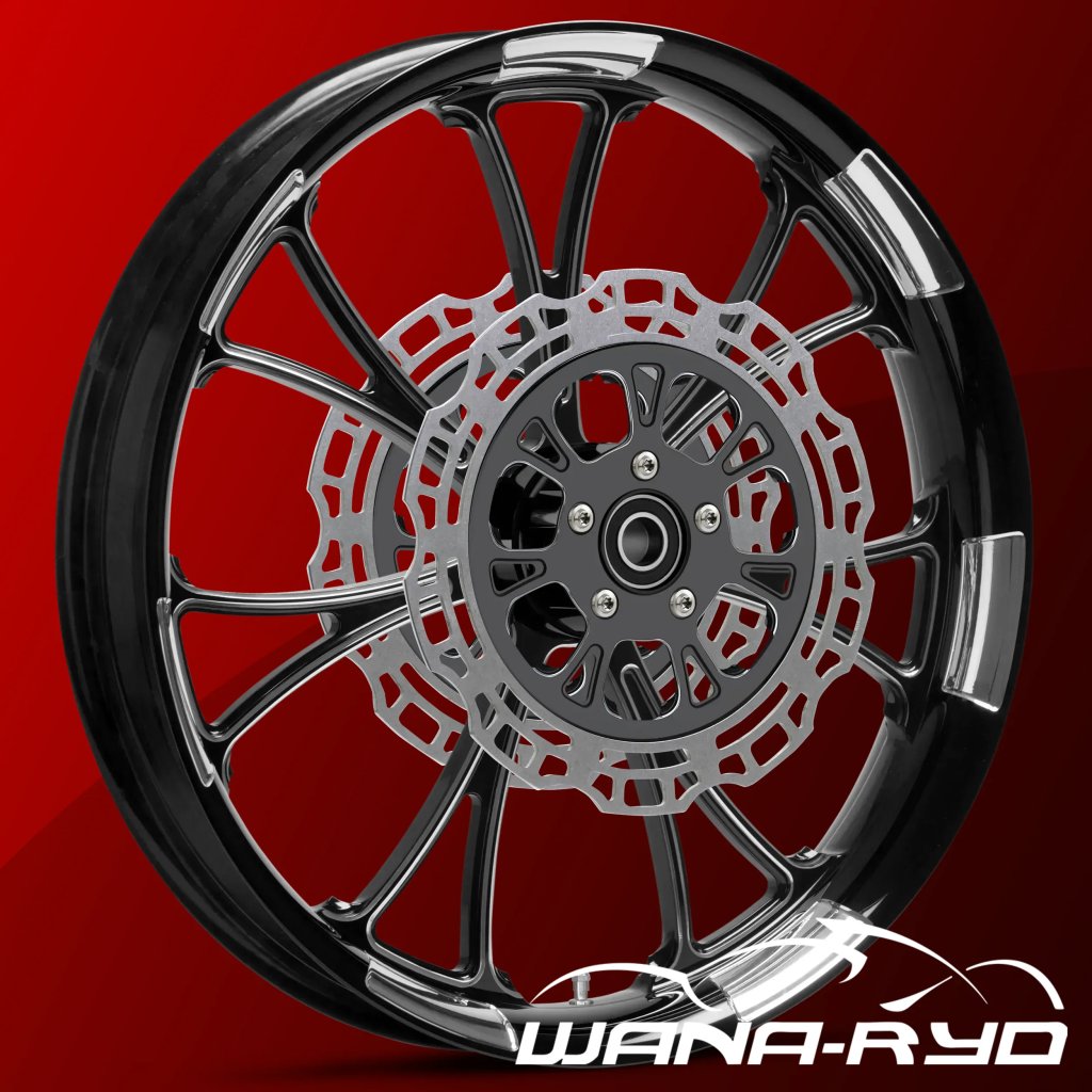 Arc Starkline Black 21 X 3.5" Front Wheel, Rotors - 2000-24 Harley ...