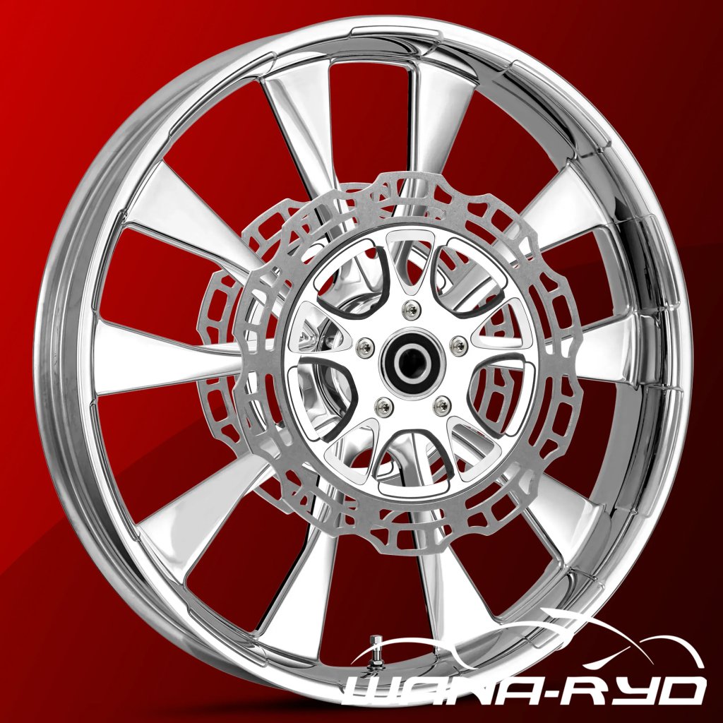 Diode Chrome 26 X 3.75" Front Wheel, Rotors - 2000-24 Harley Touring ...