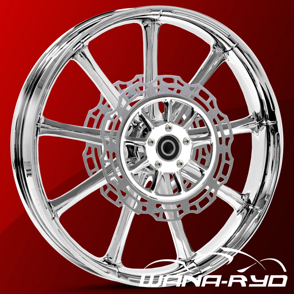 Ion Chrome 19" Or 21" Front / 18" Rear Wheel & Rotor Set, 2009-2025 ...